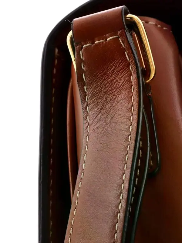 Celine Triomphe Coated Canvas Medium Shoulder Bag - Brown
