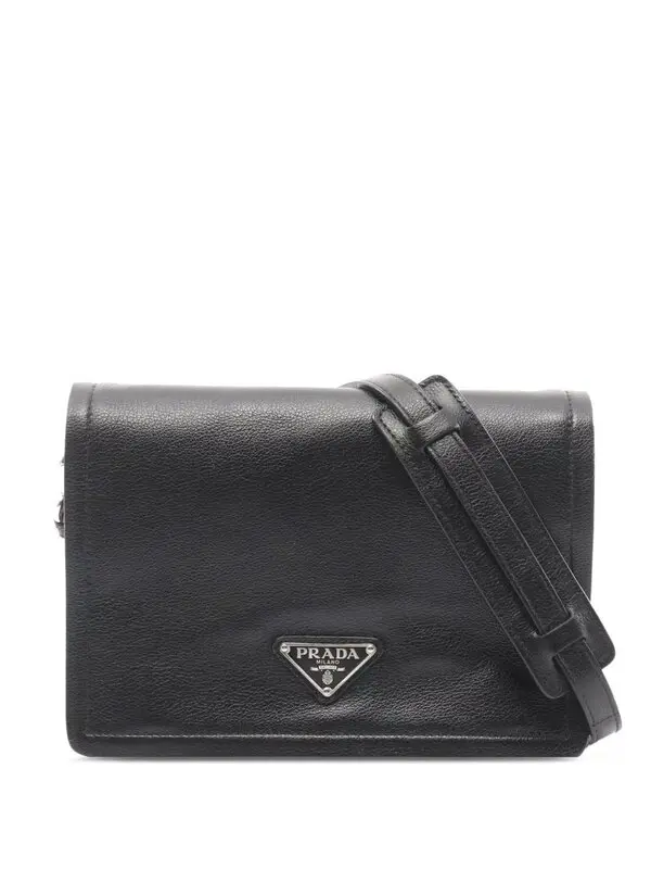 Prada 2013-2026 Glace Calf Flap Shoulder Bag