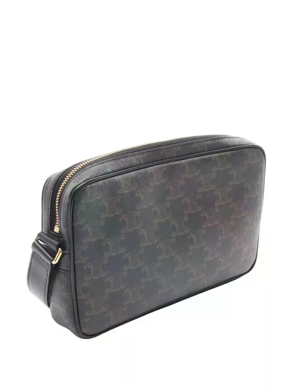Celine Triomphe Coated Canvas Crossbody Bag - Black