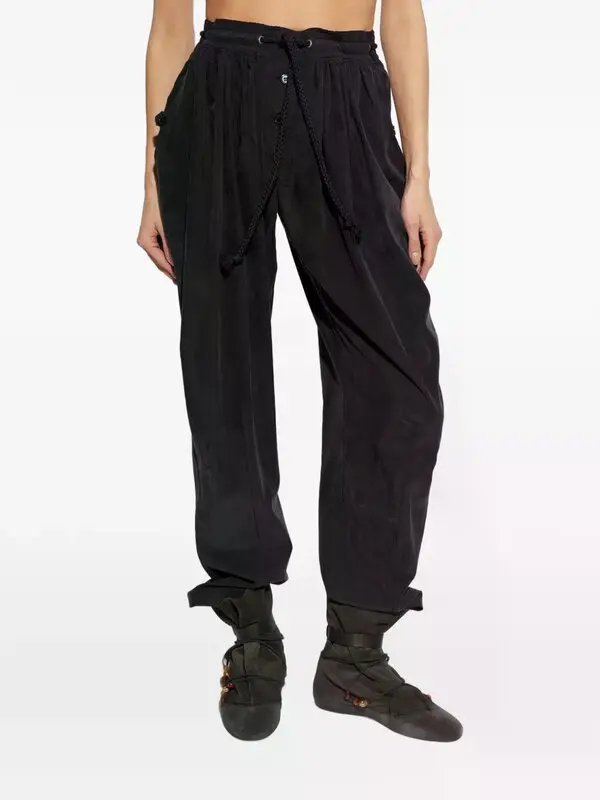 Isabel Marant Étoile Pleated Drawstring Trousers - Black