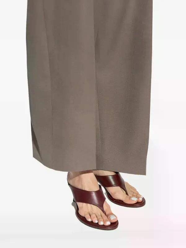 AeydĒ Leather Toe Post Heeled Sandals - Brown