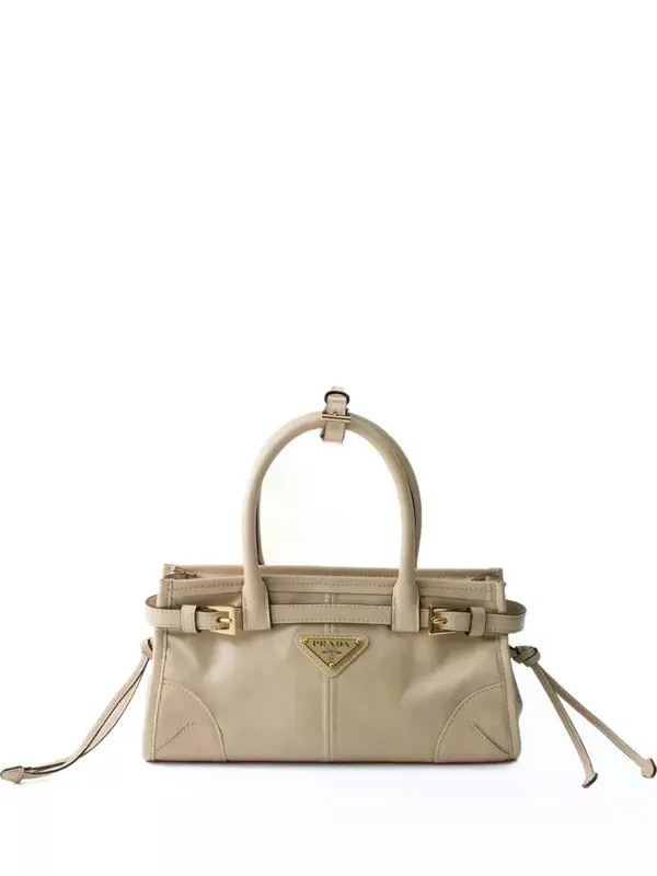 Prada Bonnie Leather Mini Handbag - Neutrals