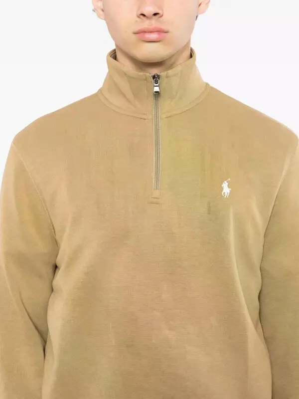 Polo Ralph Lauren Zip-neck Sweater With Logo