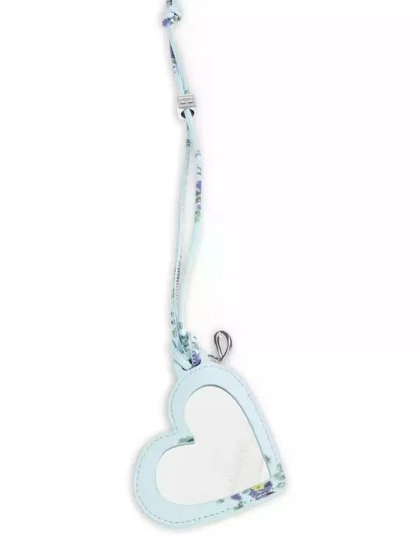 GANNI Floral-print Heart-shaped Mirror Charm