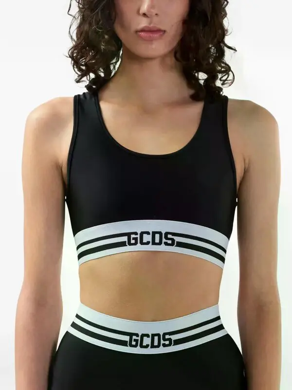 Gcds Logo-detail Crop Top - Black