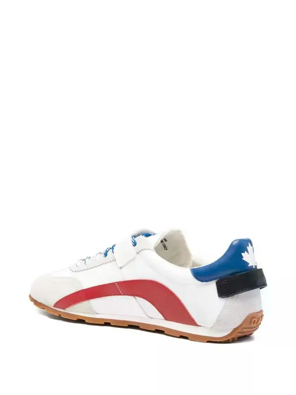 Dsquared2 Lace-up Sneakers With Touch-strap Closure - White