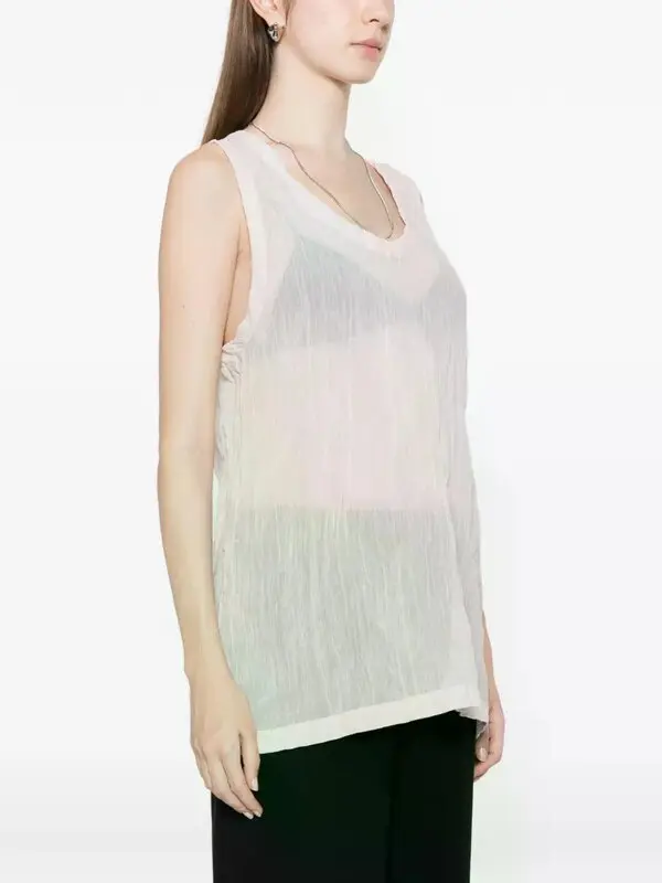 TOTEME Crinkled Gauze Tank Top - Pink