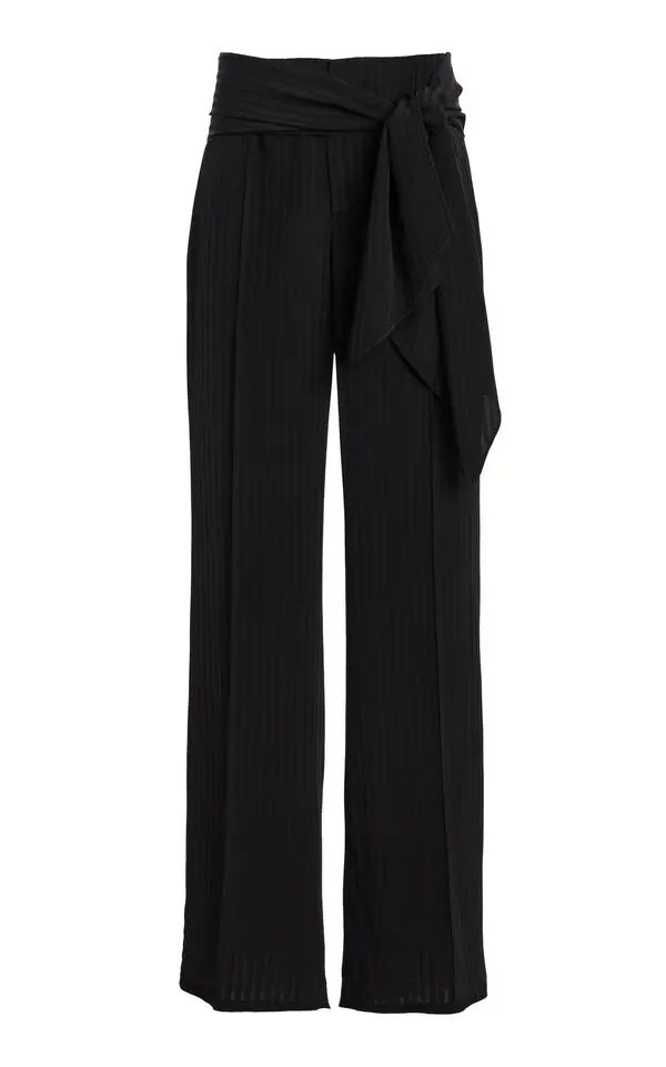 KALLMEYER Wide-leg Tie-waist Trousers - Black