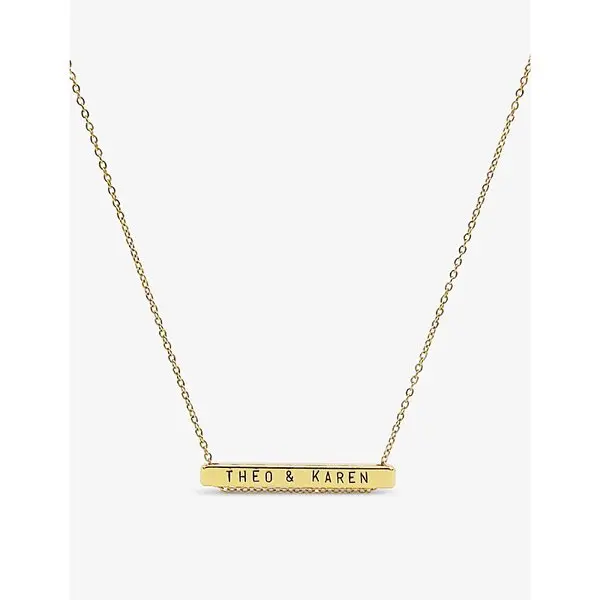 LITTLESMITH Personalised Gold-plated Bar Necklace - One-color