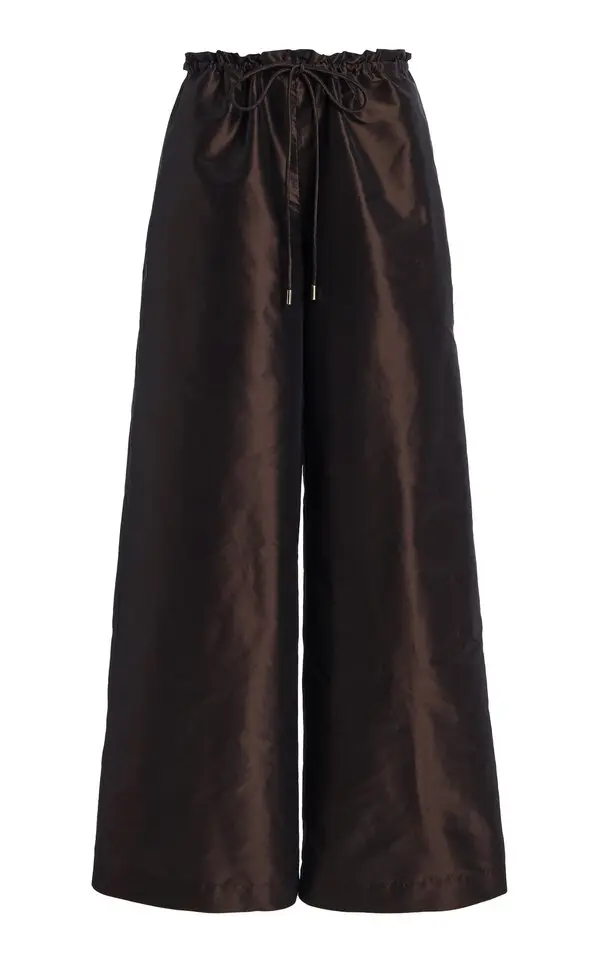 KALLMEYER Wesley Silk Drawstring Pants - Brown