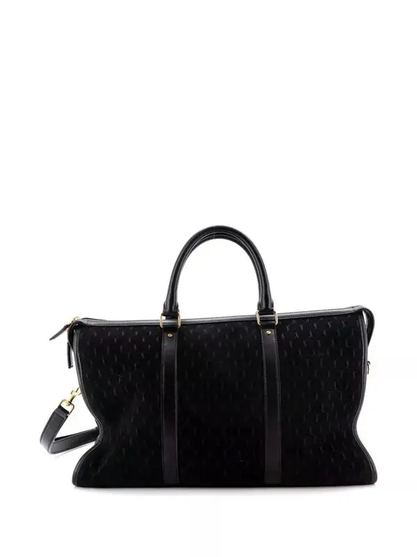 Saint Laurent Monogram All Over Suede Travel Bag - Black