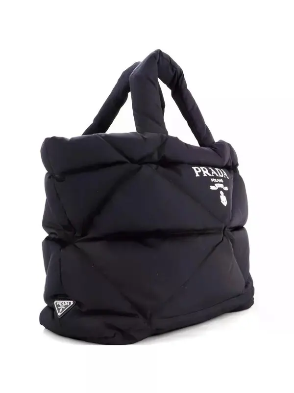 Prada Padded Logo Quilted Re-nylon Medium Tote Bag