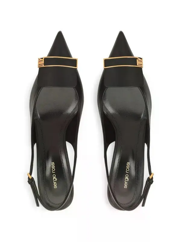 SERGIO ROSSI Evolv Leather Slingback Pumps