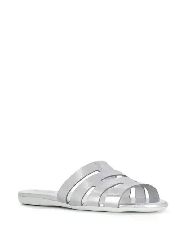 Hogan Flat Metallic Sandals - Silver