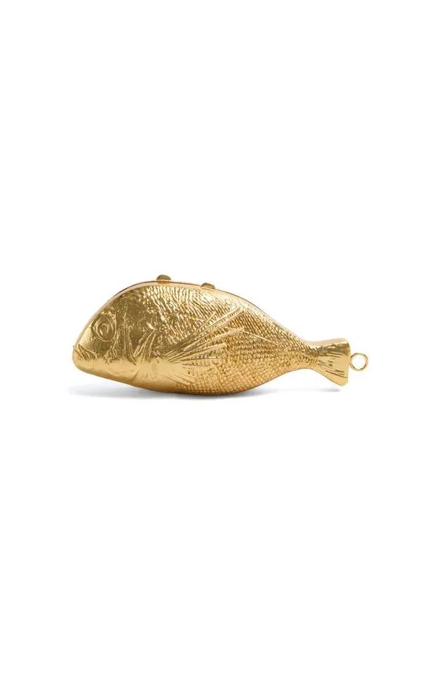 Simkhai Splash Metal Clutch - Gold