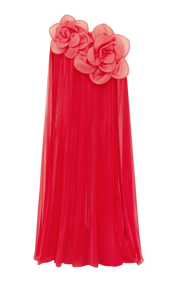 LEO LIN Jaclyn Draped Gown - Red