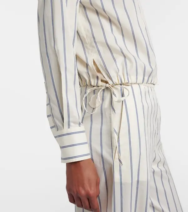 Moncler Striped Cotton And Silk Blend Shirt