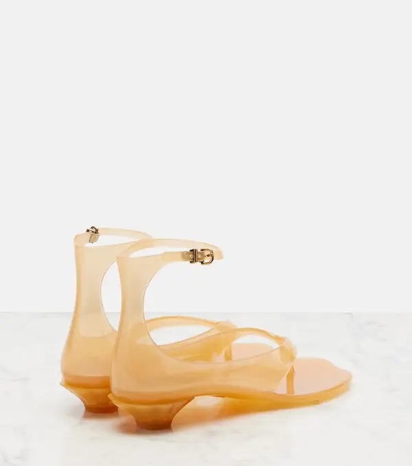 Chloé Jelly Thong Sandals With Buckle-fastening Ankle Strap - Brown