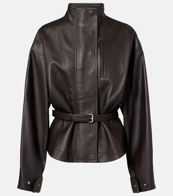 Jacquemus Ciro Belted Leather Jacket - Brown