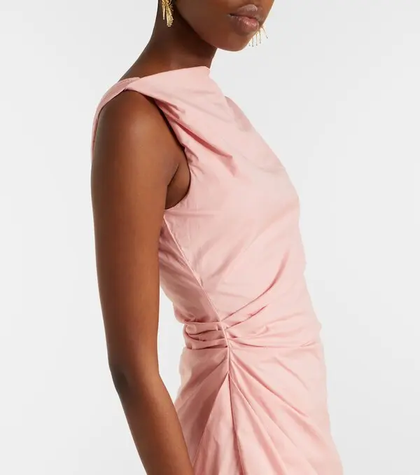 Staud Callie Asymmetric Cotton Mini Dress - Pink