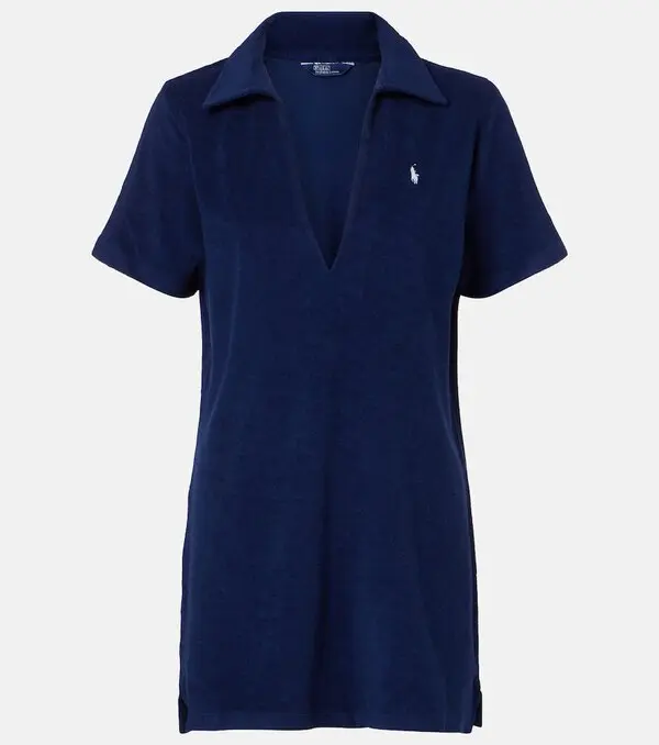 Polo Ralph Lauren Cotton Terry Polo Dress - Blue