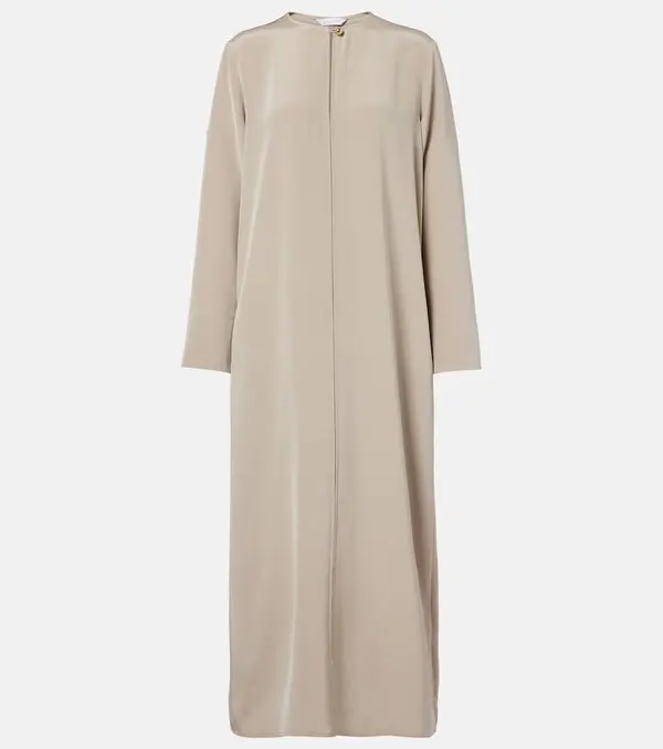 Max Mara Unghia Silk-blend Midi Dress - Grey
