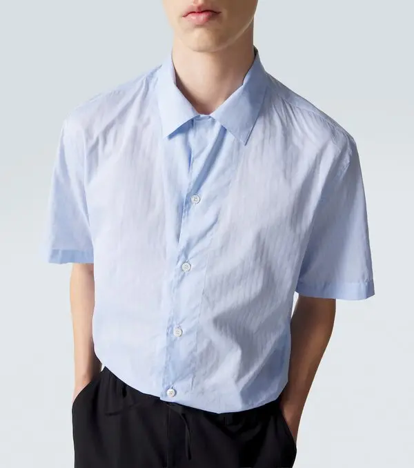 Brioni Striped Cotton Poplin Bowling Shirt