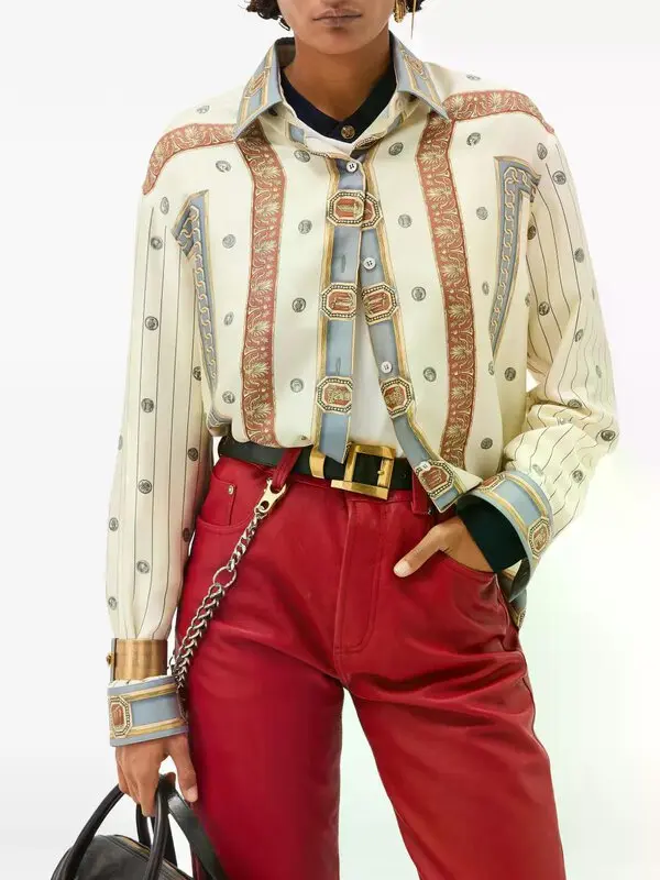 Versace Printed Silk Twill Shirt