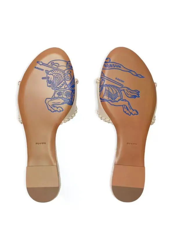 Burberry Leather Knight Stamp Slides