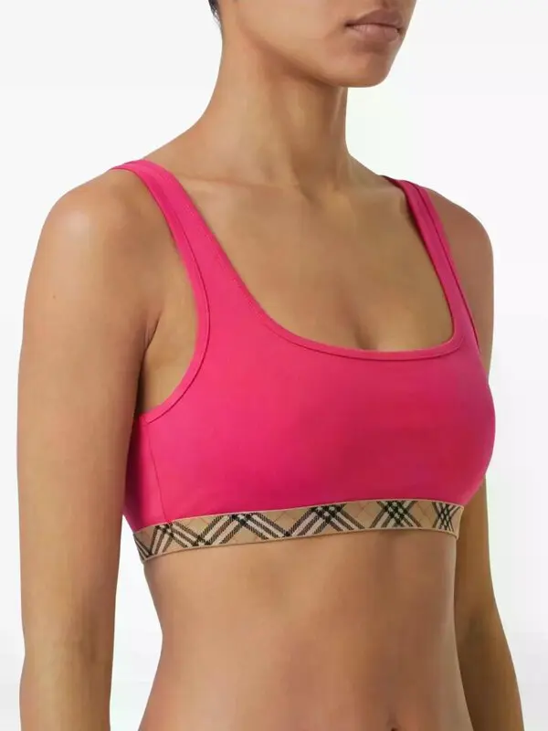 Burberry Check Trim Bikini Top
