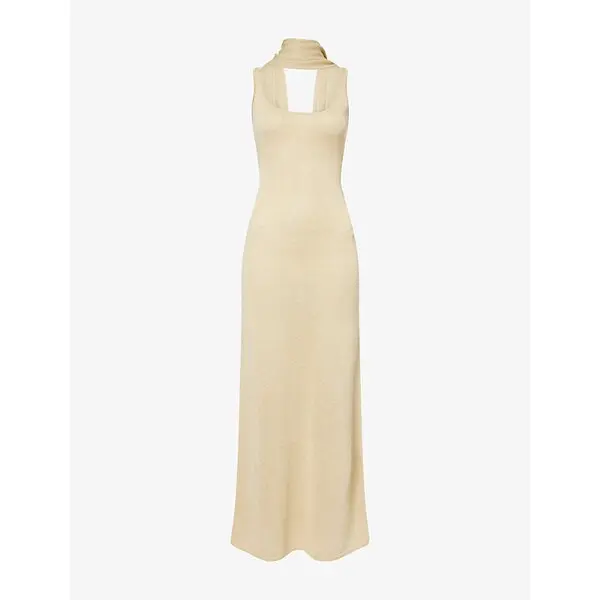 4TH & RECKLESS Aria Metallic Knitted Maxi Dress
