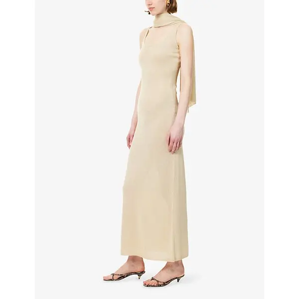 4TH & RECKLESS Aria Metallic Knitted Maxi Dress