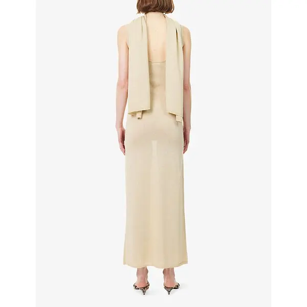 4TH & RECKLESS Aria Metallic Knitted Maxi Dress