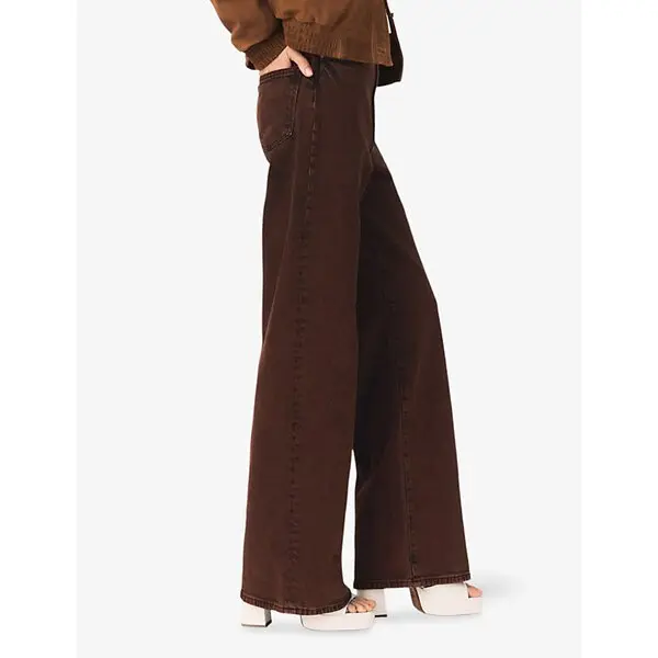 Maje Chain-belt Bootcut Denim Jeans - Brown