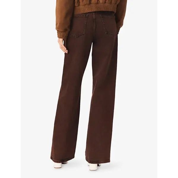 Maje Chain-belt Bootcut Denim Jeans - Brown