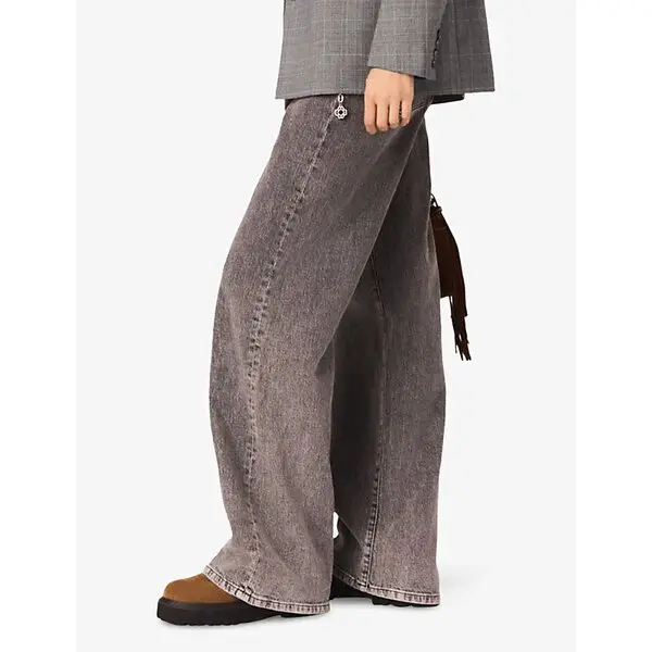 Maje Straight-leg Stonewashed Denim Jeans - Grey