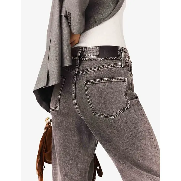 Maje Straight-leg Stonewashed Denim Jeans - Grey