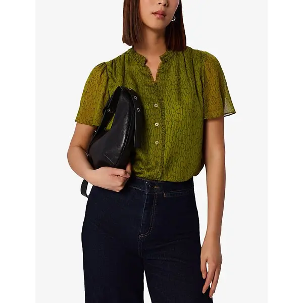 Whistles Dragonfly Abstract-print Woven Blouse