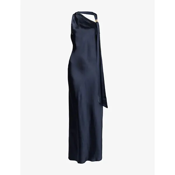 4TH & RECKLESS Evani Halterneck Satin Maxi Dress