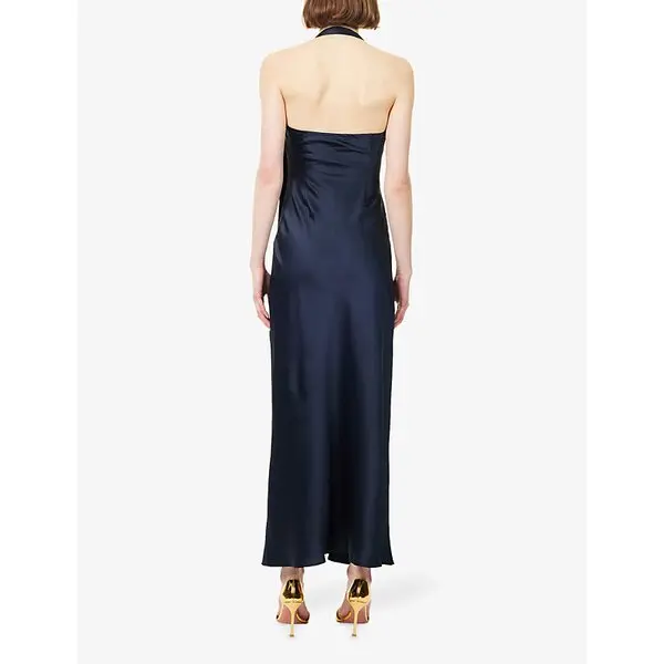 4TH & RECKLESS Evani Halterneck Satin Maxi Dress