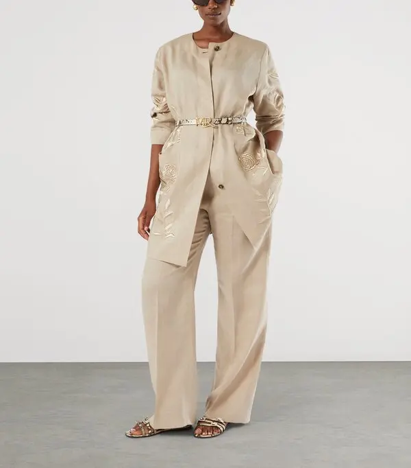 Marina Rinaldi Leather Snakeskin-effect Logo Belt - Grey