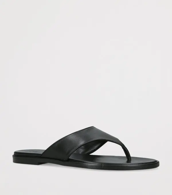 AeydĒ Amaya Leather Flip Flops - Black