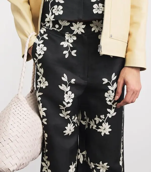 Claudie Pierlot Floral Wide-leg Tailored Trousers