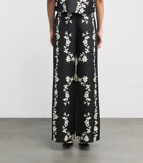 Claudie Pierlot Floral Wide-leg Tailored Trousers