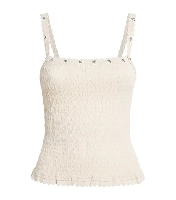 Claudie Pierlot Embellished Knit Tank Top - Yellow