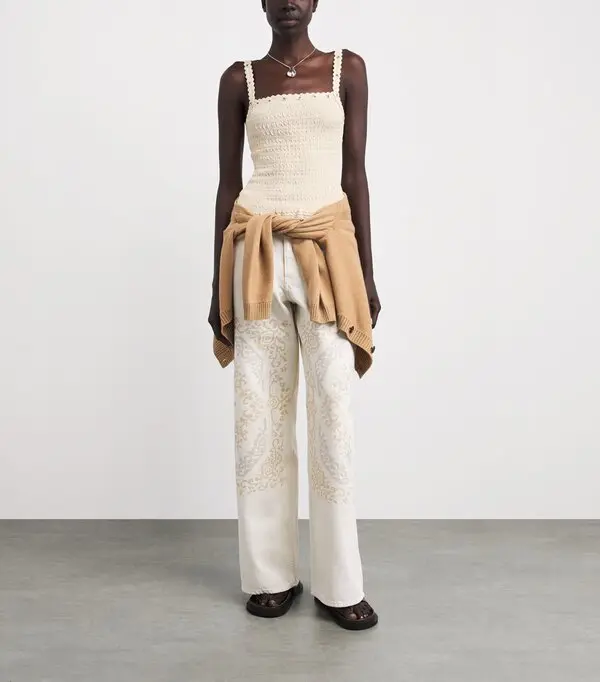Claudie Pierlot Embellished Knit Tank Top - Yellow