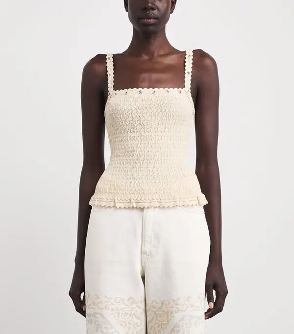 Claudie Pierlot Embellished Knit Tank Top - Yellow
