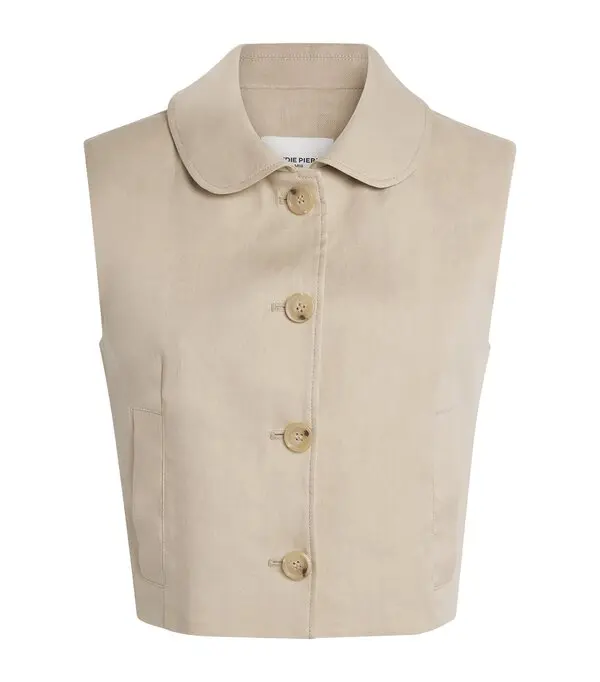 Claudie Pierlot Sleeveless Linen-blend Jacket
