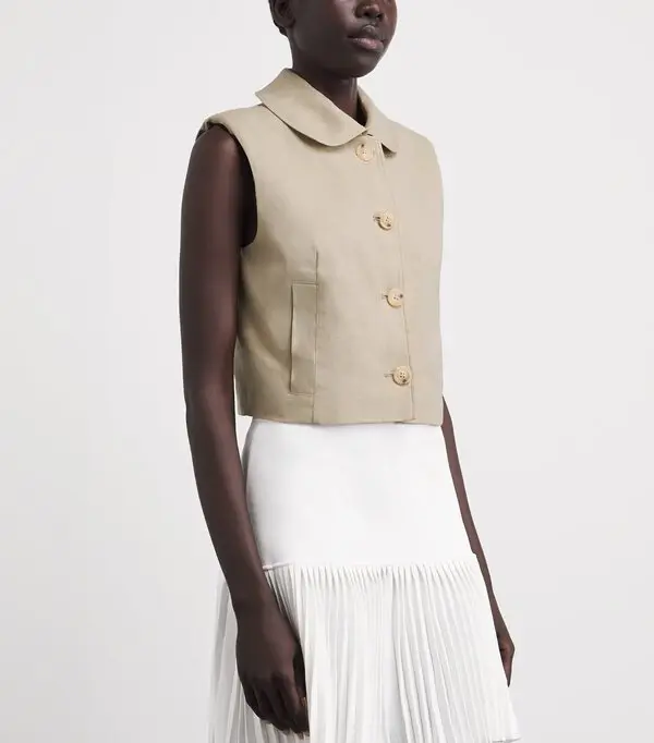 Claudie Pierlot Sleeveless Linen-blend Jacket
