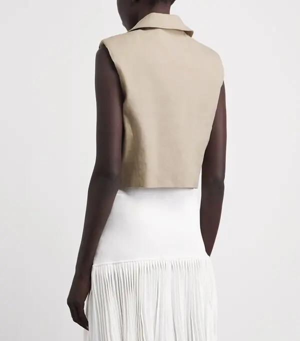 Claudie Pierlot Sleeveless Linen-blend Jacket